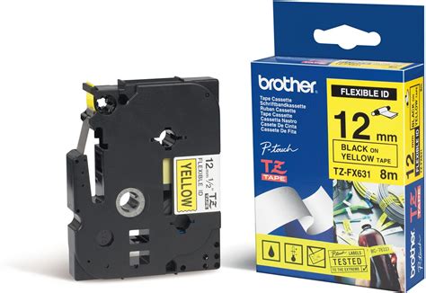 Labeltape Brother P Touch Mm Flexibel Zwarte Tekst Op Gele Tape