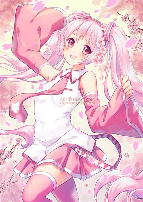 Neko Rina Hatsune Miku Sakura Miku Vocaloid D Armpits Arms Up