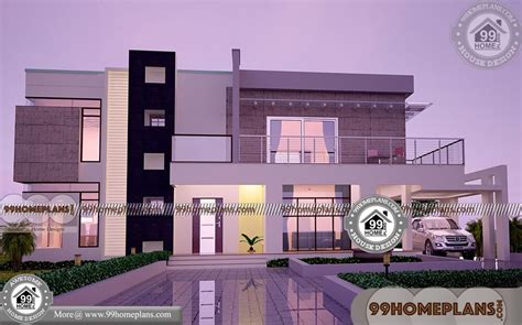 Two Story Rectangular House Plans With 3d Elevations Low Cost Design
