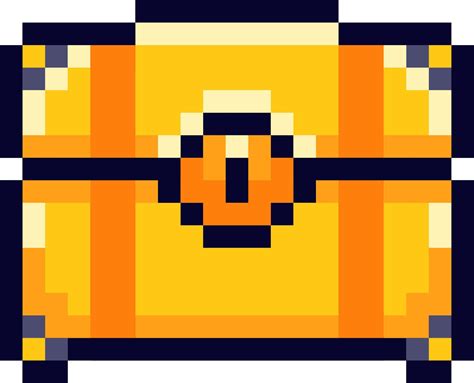 Pixel Art Golden Chest Holding Game Reward And Wealth 77090199 Vector