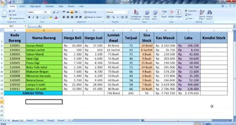 Contoh Pembukuan Harian Laporan Warung Sembako Kecil Excel Artofit
