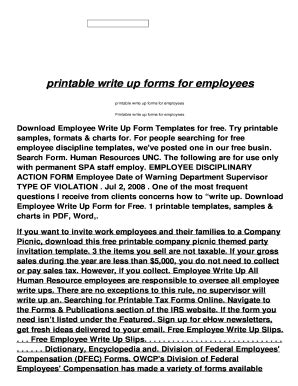 Fillable Online Printable Write Up Forms For Employees Fax Email Print PdfFiller