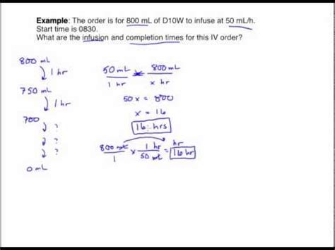 Calculating Infusion Rates Handwritten Notes Anatomy And Physiology