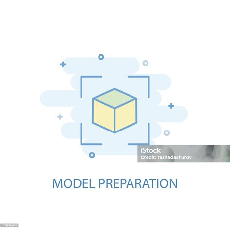모델 준비 라인 개념 간단한 선 아이콘 컬러 일러스트 모델 준비 기호 평면 디자인입니다 Ui Ux에 사용할 수 있습니다 0명에 대한 스톡 벡터 아트 및 기타 이미지 Istock