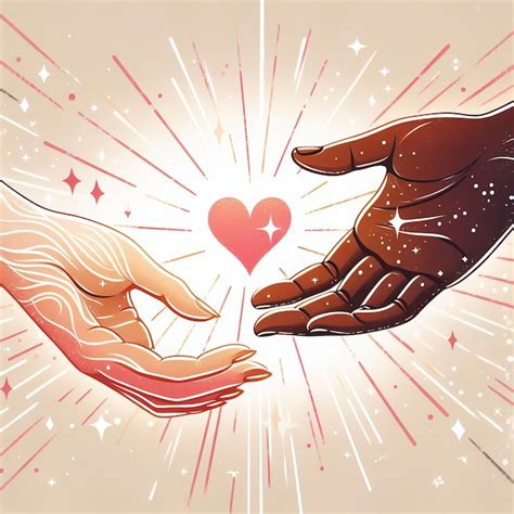 Premium Photo Two Hands Reaching Towards Each Other With A Glowing Heart Between Them