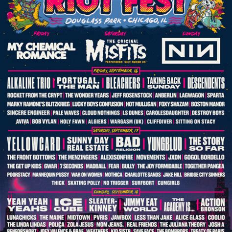 Riot Fest Friday Schedule 2024 Nina Thomasa