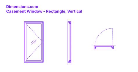 Casement Window Rectangle Vertical Dimensions And Drawings
