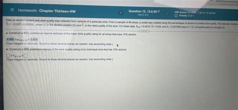 Solved E Homework Chapter Thirteen Hw Question 12