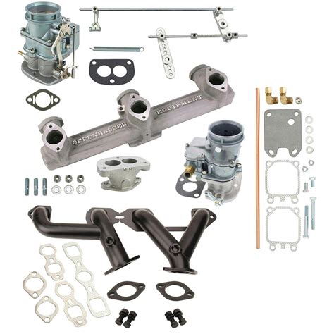 Chevy Inline 6 Carburetor Kit W Intake Riser And Speedway Headers