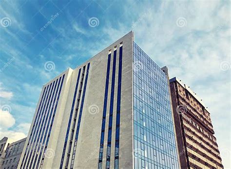 Modern Architecture Glass Facade With Windows Of Residential Or Commercial Office Building On