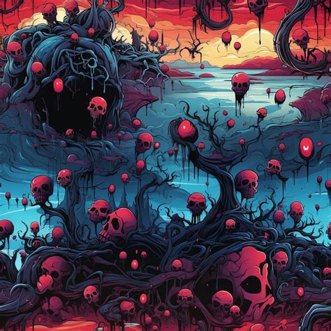 Premium Ai Image A Zombie Pattern Illustration