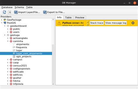 Db Manager Fails To Display Postgresql Table Details Typeerror Must Be Real Number Not List