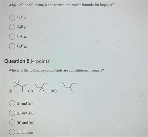 [solved] Which Of The Following Is The Correct Molecular Formula For Course Hero