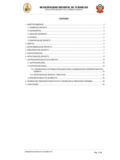 Deductivo De Obra N°01 Descargar Gratis Pdf Riego Hormigón