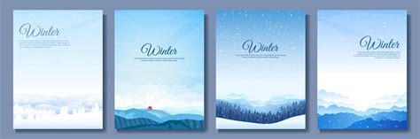 벡터 그림입니다 평평한 겨울 풍경 눈 덮인 배경 눈이 떠있습니다 강 설 맑은 푸른 하늘 블리자드 눈 덮인 날씨 포스터 책 표지 브로셔 잡지 전단지 소책자 디자인 요소 0명에
