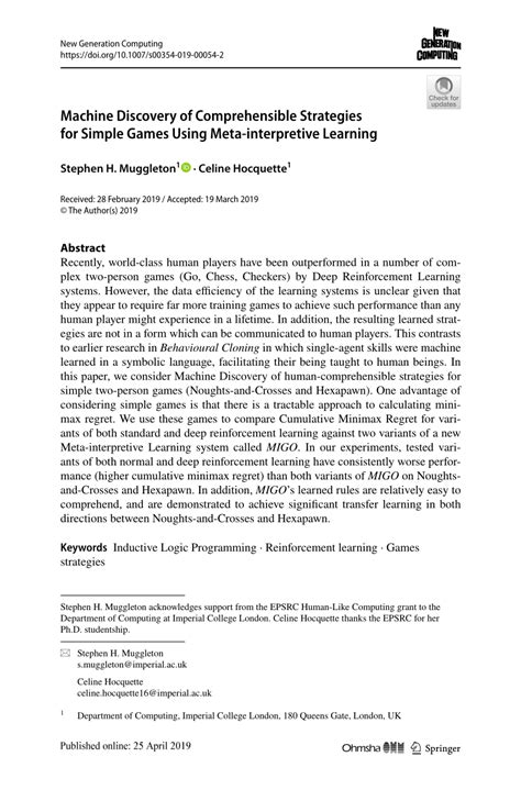 Pdf Machine Discovery Of Comprehensible Strategies For Simple Games