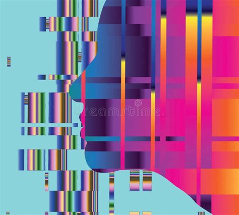 Abstract Cg Gradient Rectangle Female Profile Silhouette Illustration Background Wallpaper Stock