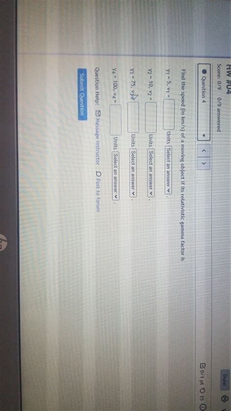 Solved Find The Relativistic Gamma Factor For A Moving