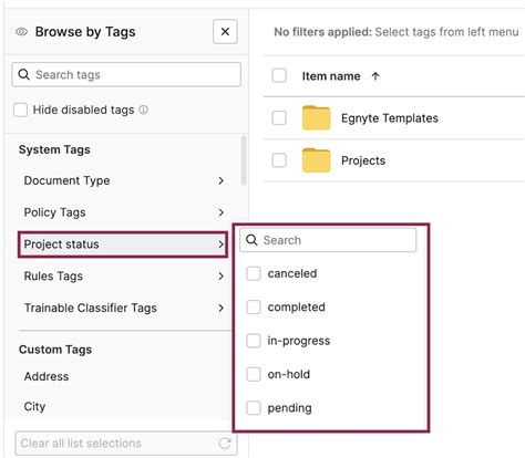 browse by metadata tags egnyte
