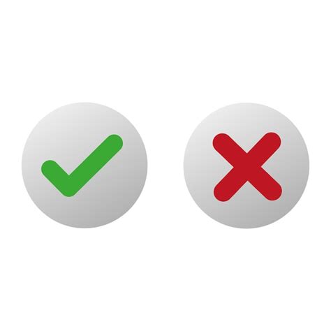 Premium Vector Flat Check Mark Cross Icons Vector Illustration