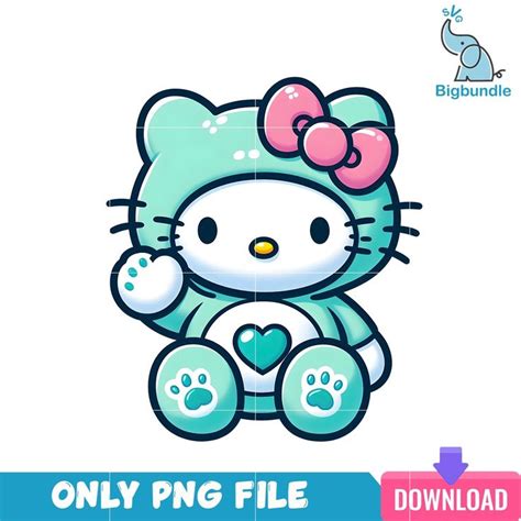 Hello Kitty Mint Green Care Bear Png Bigbundlesvg Hello Kitty Mint Hello Kitty Mint Green