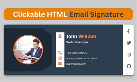 Create Html Email Signature Clickable Html Email Signature By