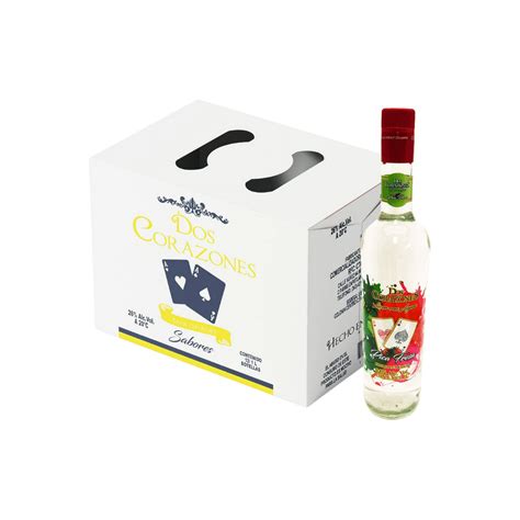 Caja Licor Con Agave Dos Corazones Pica Fresa 1000 Ml Dos Corazones