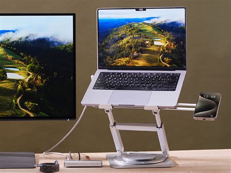 Adam Elements Casa Hub Stand Ultra Laptop And Tablet Stand With Magnetic Phone Mount And Usb C Hub