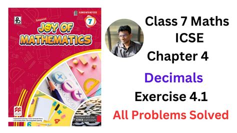 Joy Of Maths Class 7 Chapter 4 Decimals Exercise 41 All Problems