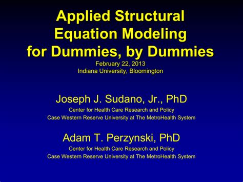 Structural Equation Modeling Sem For Dummies