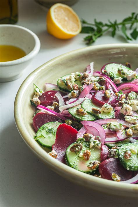 Cucumber Beet Salad Balancing Bowls
