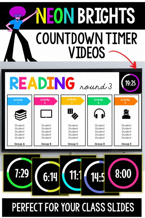 Visual Countdown Timers With Progression Circle Neon Countdown Timer
