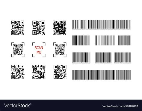 Set Of Qr Codes Scan Me Bar Royalty Free Vector Image