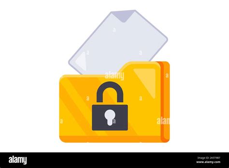 Encrypted Files On The Computer Closed Data Flat Vector Illustration