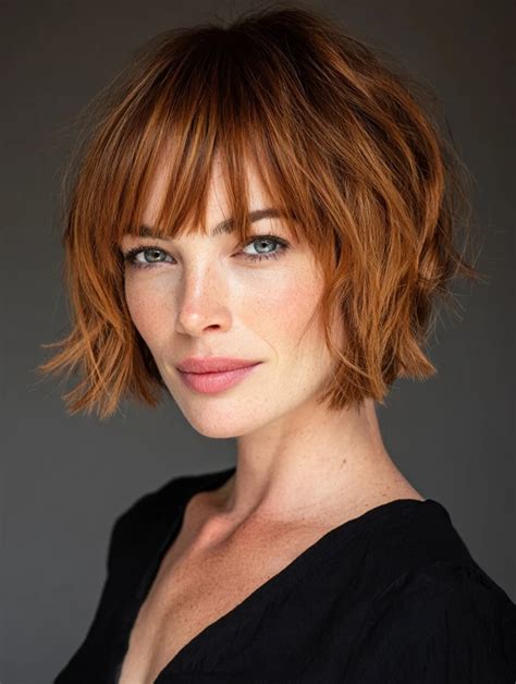 Choppy Bob With Bangs Haircuts Edgy Textured And Ultra Flattering For