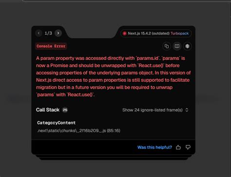 Fixing The A Param Property Was Accessed Directly” Error In Nextjs 15