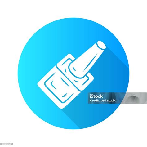 매니큐어 플랫 디자인 긴 그림자 문일 부 아이콘입니다 여성 화장품 벡터 실루엣 일러스트 매니큐어 및 페디큐어 도구 손톱 바니시와 브러시 유리 용기 여성 메이크업 액세서리 0