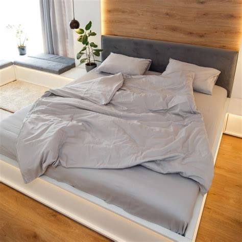 Комплект постільної білизни півтораспальний з бязі Gold Lux однотонний сірий 150х220 фото