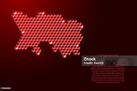 배너 포스터에 대한 3d 빨간색 큐브 아이소메트릭 추상 개념 사각형 패턴 각 기하학적 모양에서 저지 채널 섬지도 벡터 그림입니다 0명에 대한 스톡 벡터 아트 및 기타 이미지