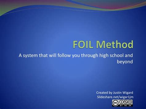 Ppt Foil Method Powerpoint Presentation Free Download Id2804510