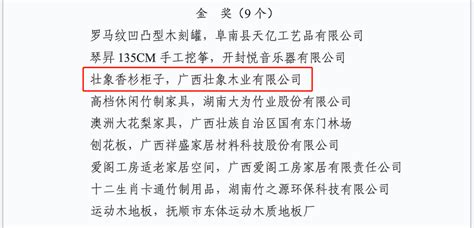 第一届世界林木业大会参展获奖名单公布 壮象香杉柜子荣获优质产品金奖 品牌之家