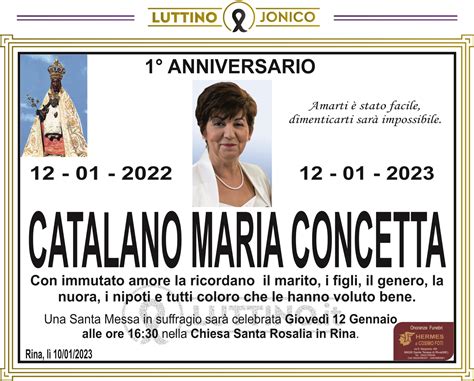 Anniversario Maria Concetta Catalano Luttinoit