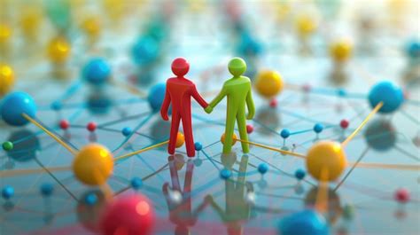 Premium Photo Dynamic Business Network In Detailed Nodes