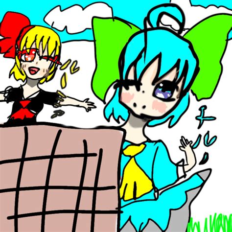 チルノとルーミア書いてみました ibisPaint