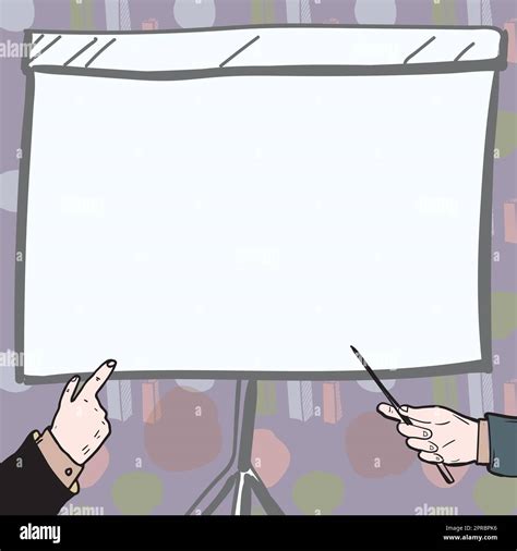Businessman Pointing Finger Empty Presentation Board Representing Planning Future Projects