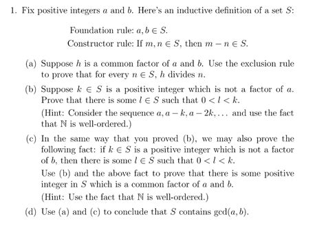 Solved 1 Fix Positive Integers A And B Heres An Inductive