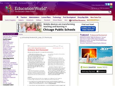 Synthesize Dont Summarize Worksheet For 10th 12th Grade Lesson Planet