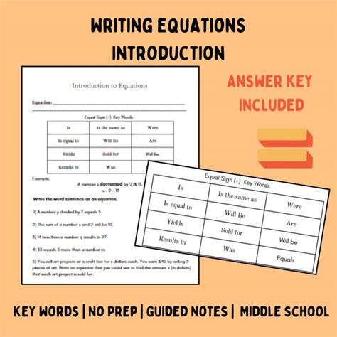 Writing Equations Guided Notes Keywords By Geekygrade6 Tpt