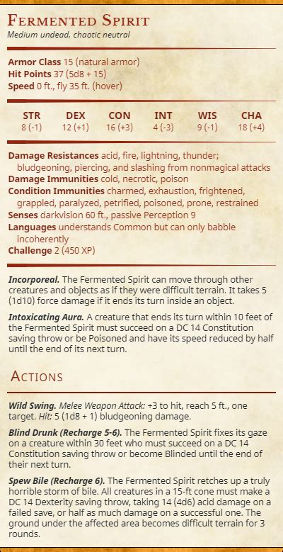 D D 5e Stat Block Creator Saversswit