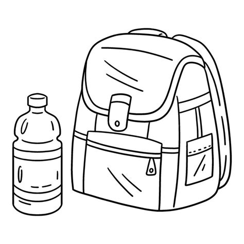 Premium Vector First Day Of School Bag Bottle Of Water Isolated